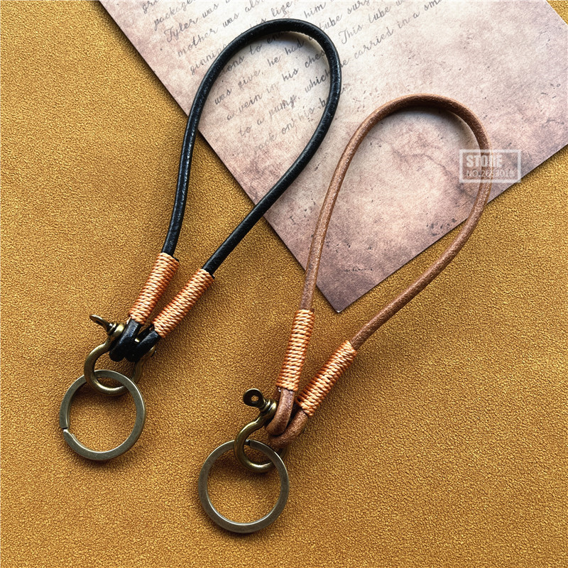 Strap Keys Top Layer Cowhide Key Landyard Vintage Keychains for Men ...