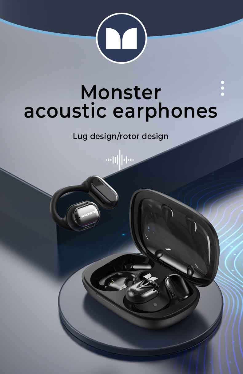 Monster AC100 Bone Conduction Bluetooth Wireless Earphones Sports ...