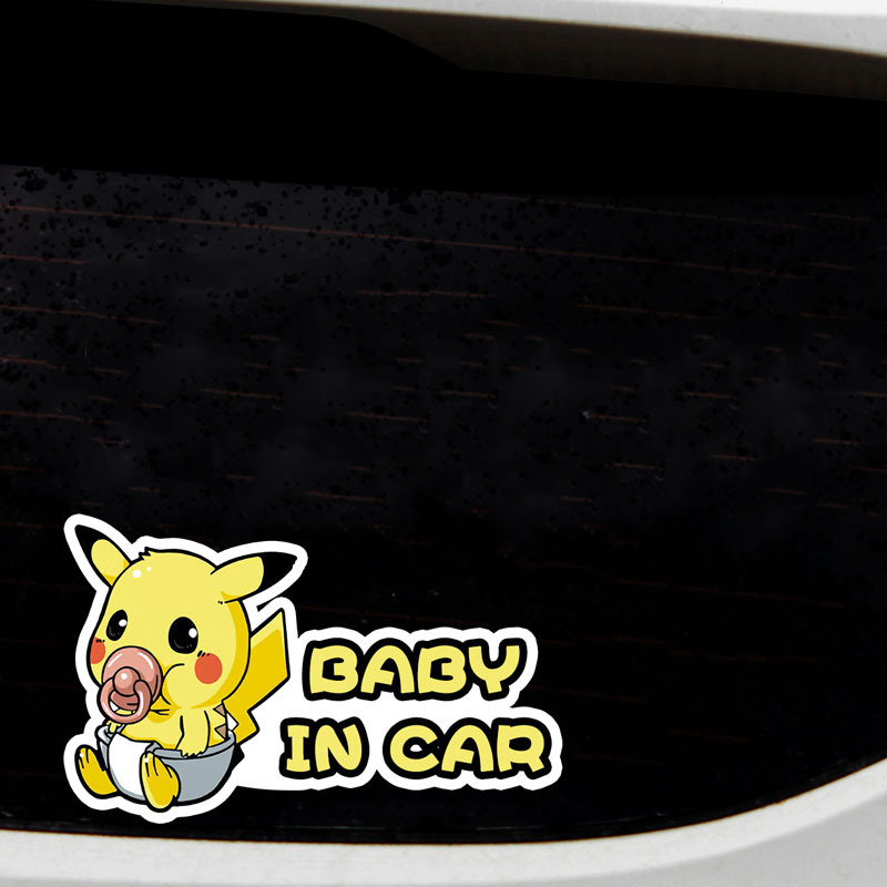 HL Baby in car sticker cute and creative car sticker warning Pokemon ...