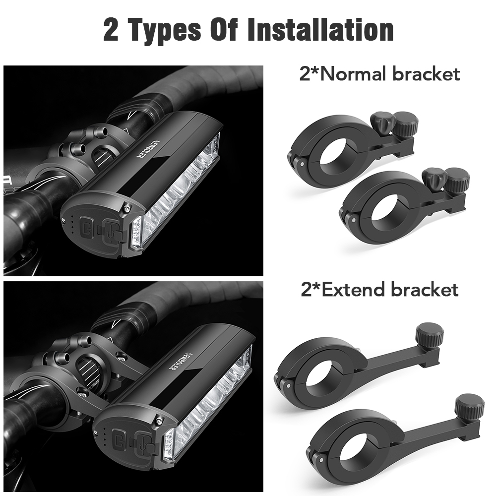 NEWBOLER Bike Light 6000 Lumens Rechargeable 8000mAh Bicycle Light IPX6 ...