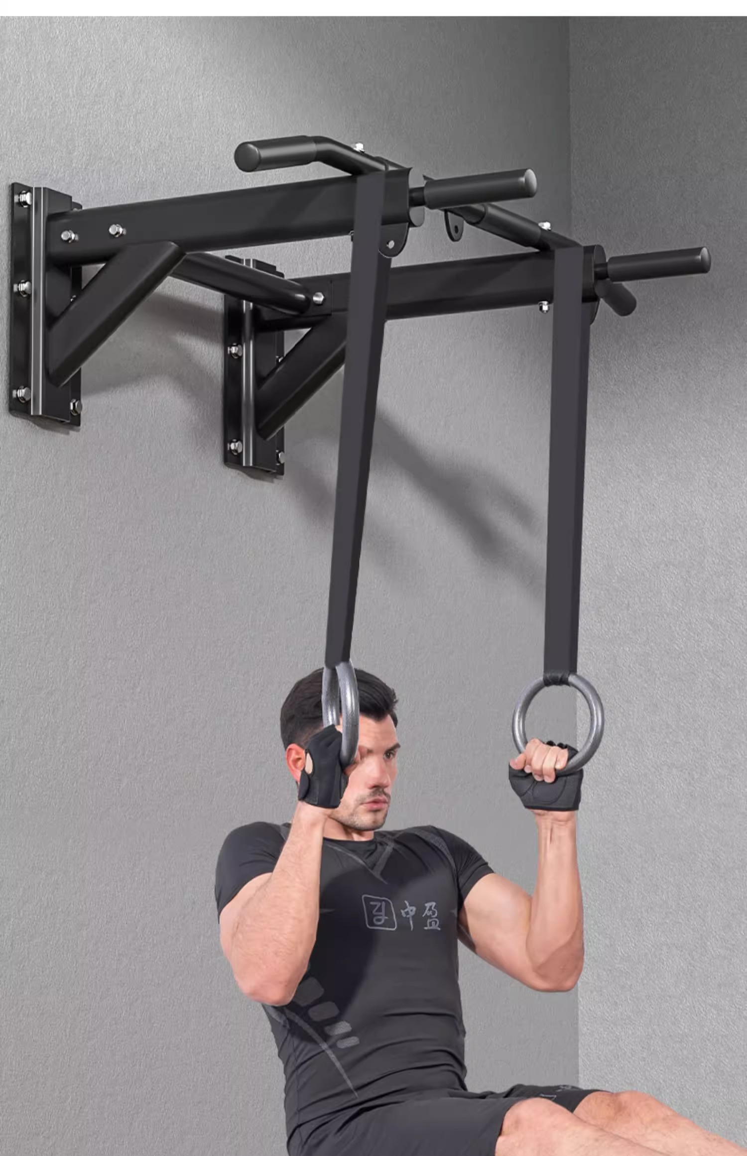 Wall Mounted Pull Up Bar Horizontal Bar Perforated Wall Fixed Home ...