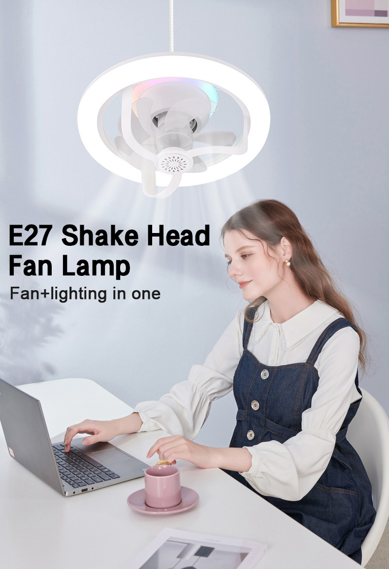 『Buy1 Get1 Holder』 360° Rotation Ceiling Fan With Light LED Ceiling ...