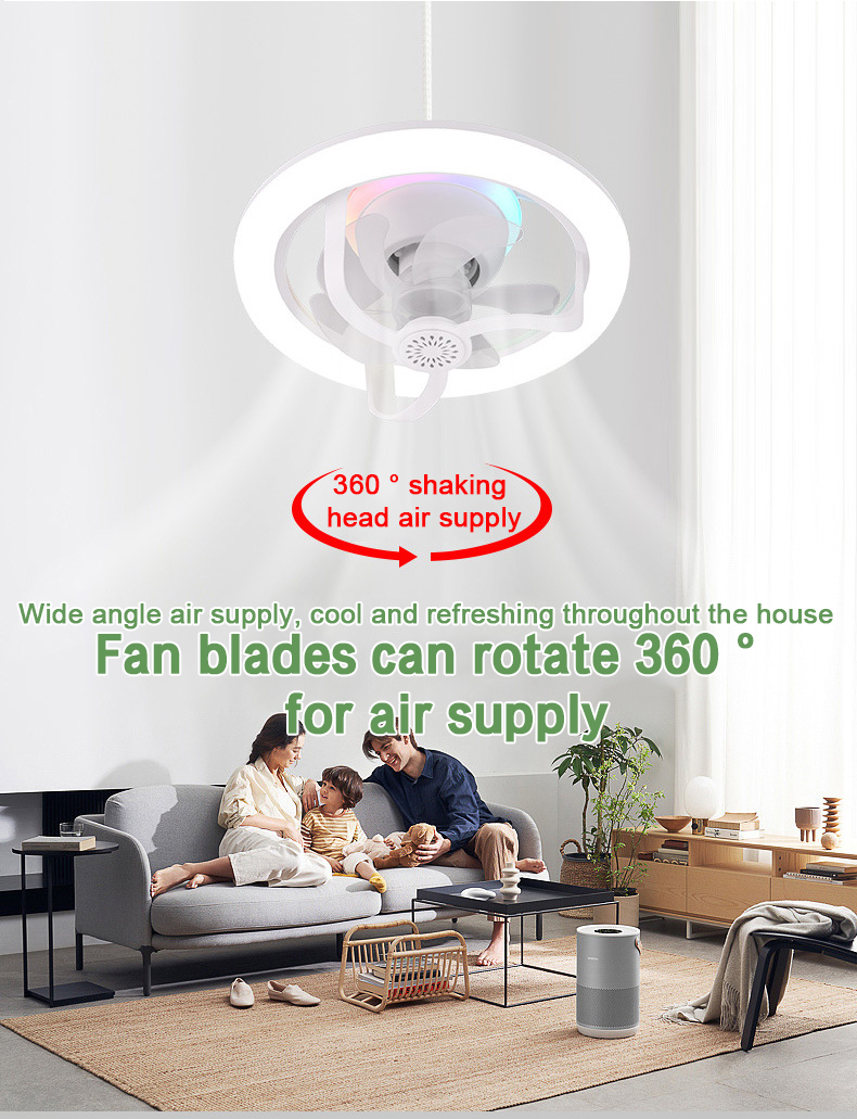 『Buy1 Get1 Holder』 360° Rotation Ceiling Fan With Light LED Ceiling ...