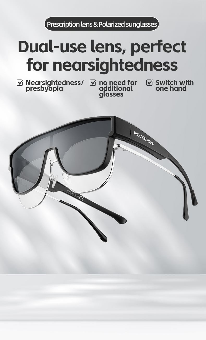 【3-day Delivery】Rockbros Cycling Glasses Polarized Myopia Large Frame ...