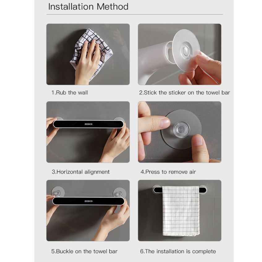 1Pc Stickers for Towel Hanger No-Punching Bathroom Kitchen Storage Box ...