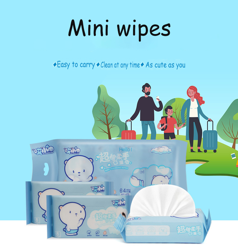 Mini Baby Wipes Antibacterial Portable Mini Paper Towel Disposable Skin ...