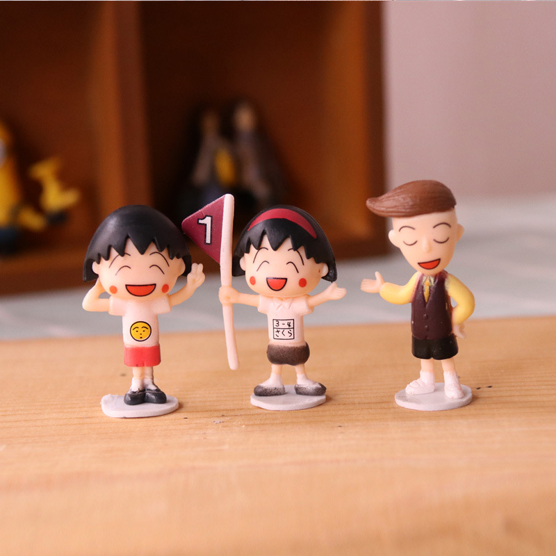 6Pcs/Set 3-5cm Chibi Maruko-chan Anime Figure Sakura Momoko Q Version ...