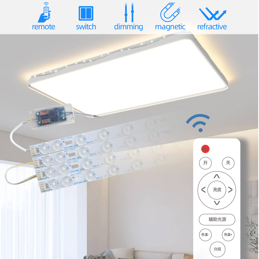 Remote Control Ceiling Replacement Led Lights Source 220V Strip Panel ...