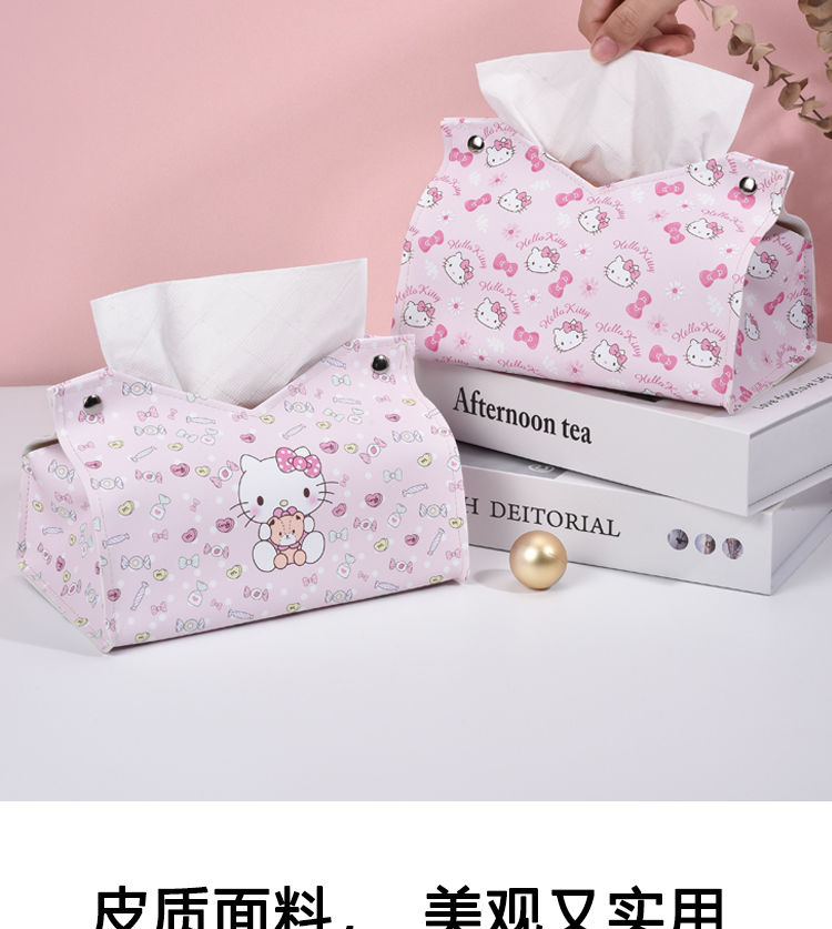 Hello Kitty Tissue Holder PU Tissue Box Rosa Pink Tissue Box Car Tissue ...