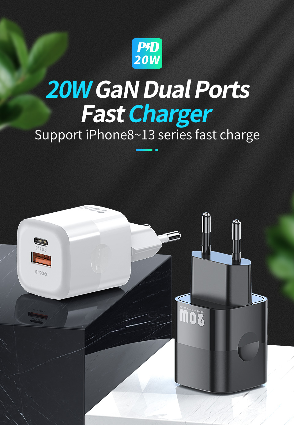 [10SGD OFF]KUULAA 20W UK USB C Dual ports Charger PD3.0 Fast Charging ...
