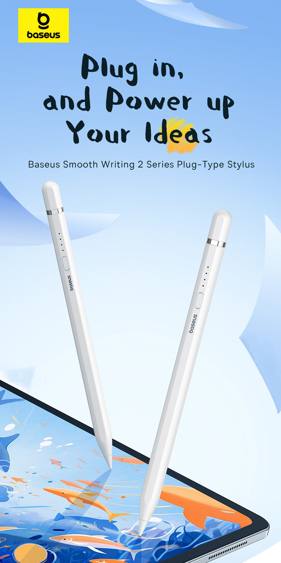 Baseus Smooth Writing 2 Series Plug-Type Stylus Support iP USB-C ...