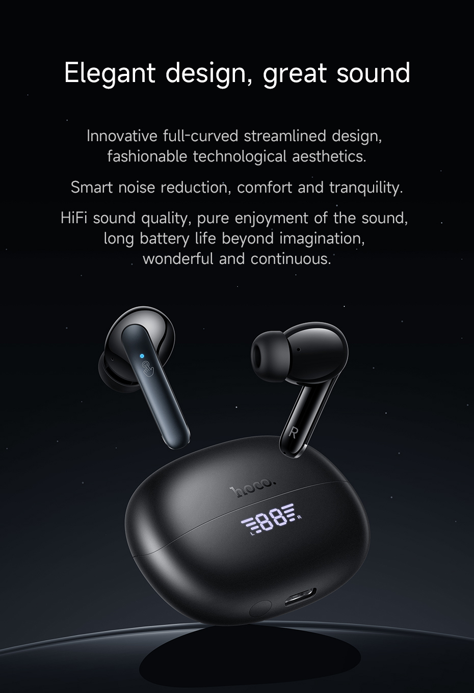 [Connect two mobile phones ] HOCO EQ5 TWS Wireless Bluetooth Earphones ...