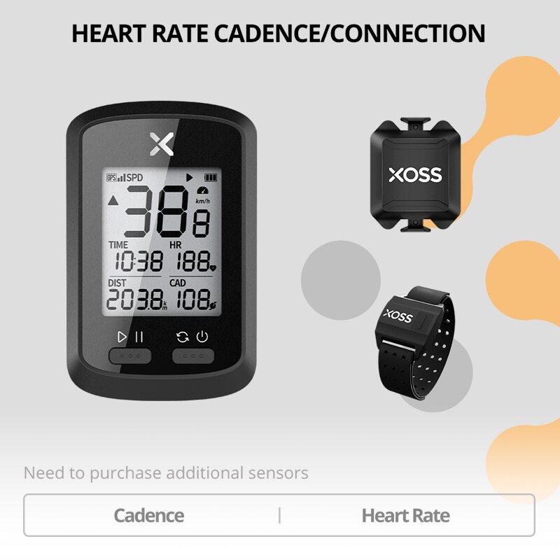 XOSS G+ Bike speedometer wireless water proof IPX7 Type-C Rechargeable ...