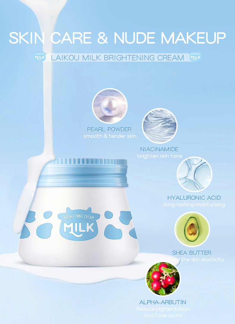 LAIKOU Brightening Milk Face Cream Nourishing Facial Moisturizer Face ...