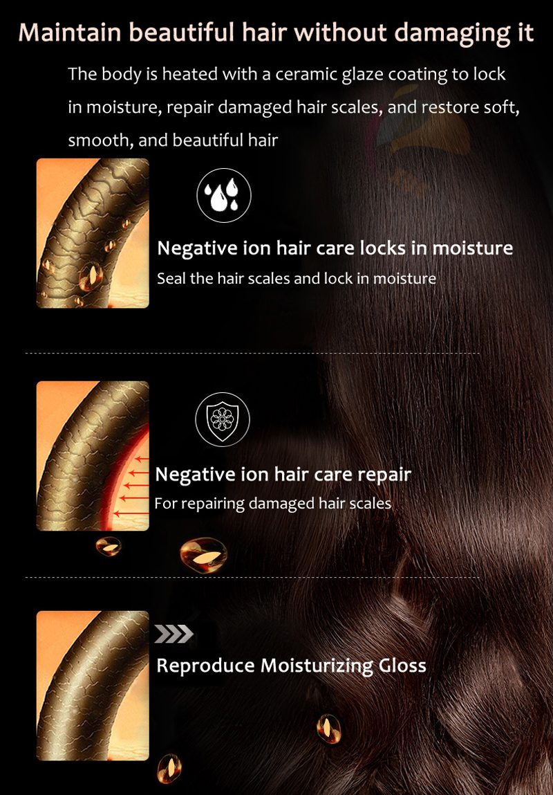 Official Authentic Negative ion Straight coil Hair Curler Hair Styling ...