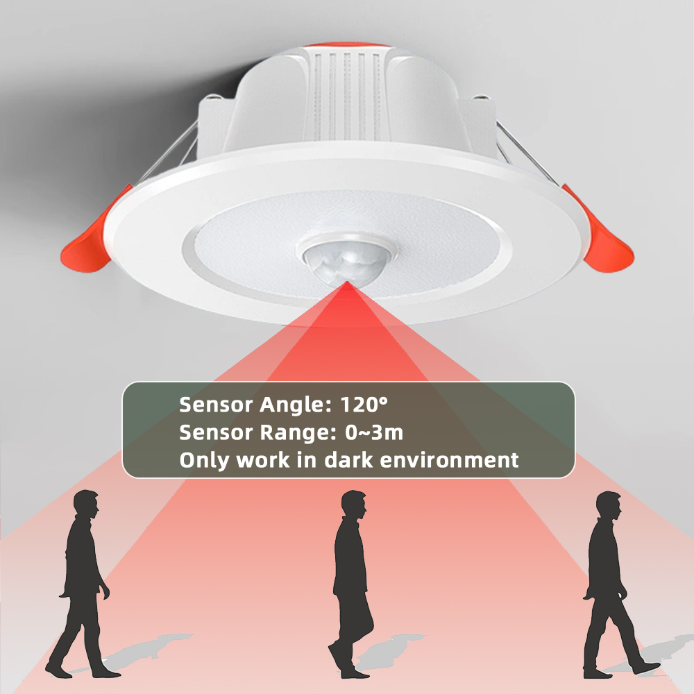 Smart PIR Motion Sensor / Radar Sensor Recessed LED Downlight 9W 12W ...