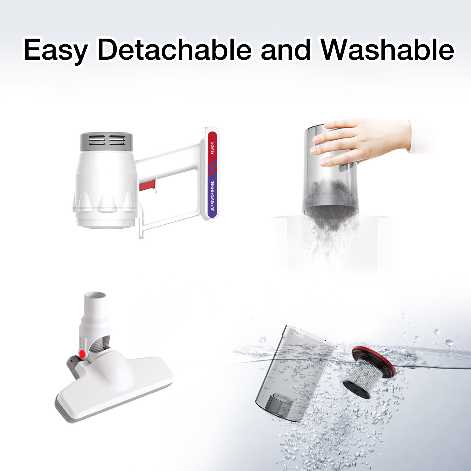 Keromee BW520 Cordless Handheld Vacuum Cleaner for home 19000PA Stick ...