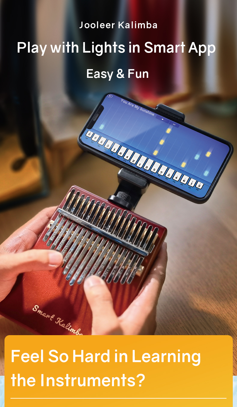 【Easy-to-Learn】Jooleer zhile Smart Kalimba APP Thumb Piano 17 21 Keys ...