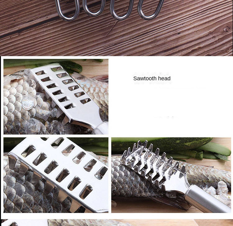 Stainless Steel Fish Scale Cleaner Remover Scaler Descaler Home ...