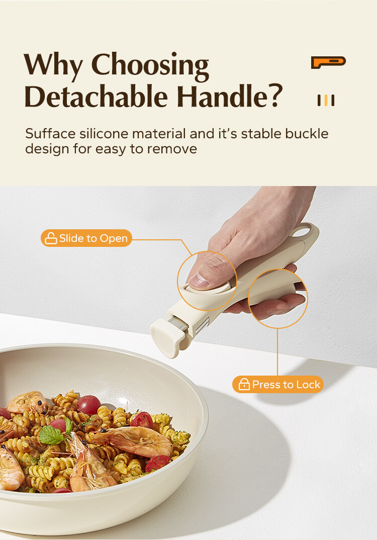 Redchef Nonstick Ceramic Rock Cookware Set Handle Removable 5Pcs/16Pcs ...