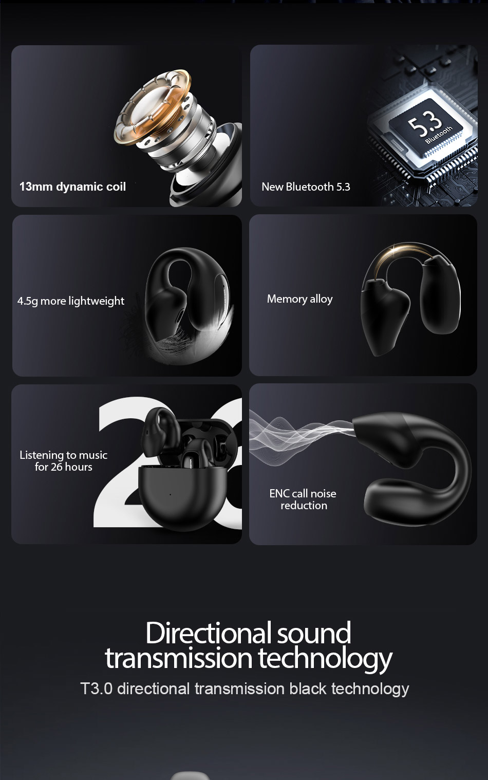 Monster Open Ear 200 Bone Conduction Bluetooth Earphones Wireless Ambie ...