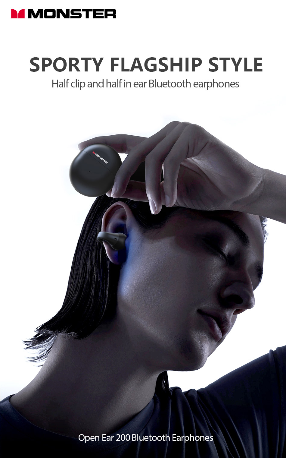 Monster Open Ear 200 Bone Conduction Bluetooth Earphones Wireless Ambie ...