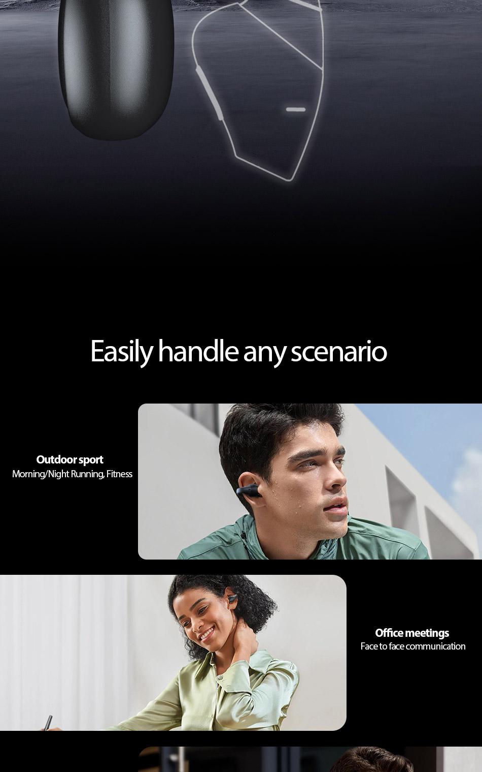 Monster Open Ear 200 Bone Conduction Bluetooth Earphones Wireless Ambie ...