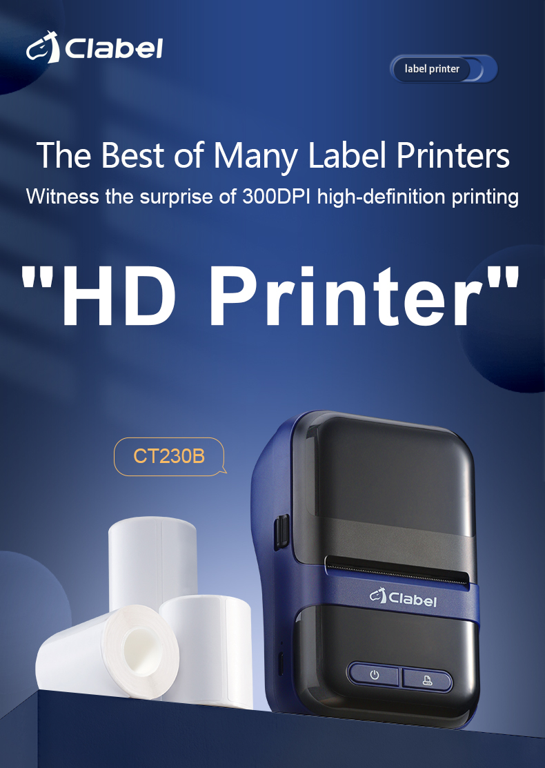 CLABEL 230B HD Label Printer, Inkless Bluetooth Printer, Portable ...