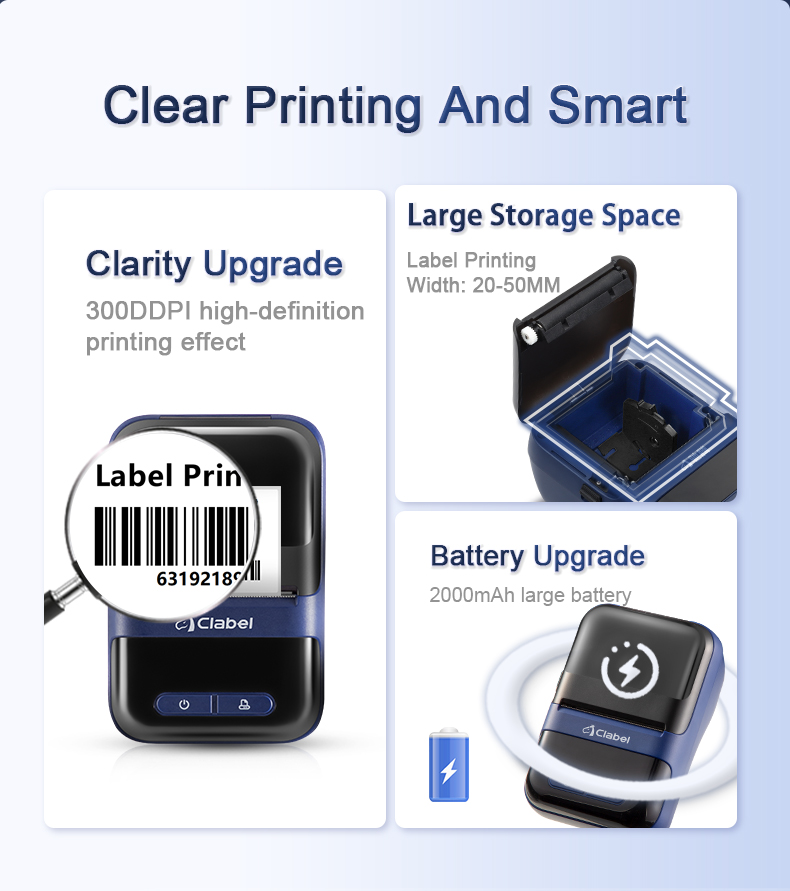 CLABEL 230B HD Label Printer, Inkless Bluetooth Printer, Portable ...
