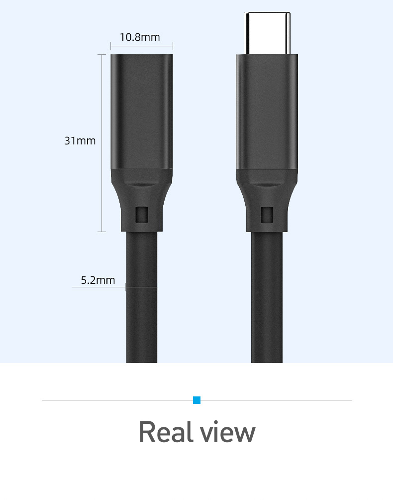 Type-C Extension Cable Usb3.1gen2 USB C Male to Female 100W Fast ...