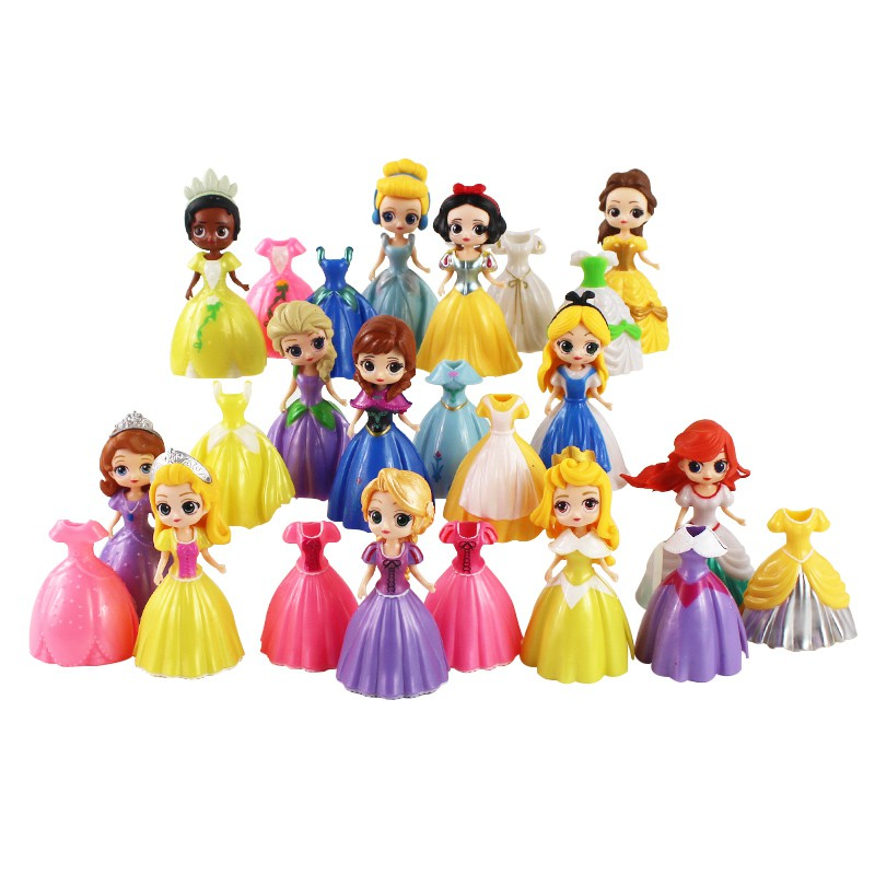 24Pcs/Set Disney Princess Snow White Elsa Anna Rapunzel Jasmine ...