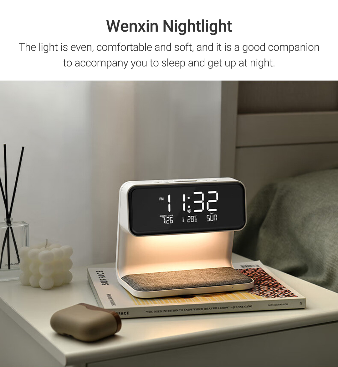 Wireless Charging Bedside Lamp With Three Levels Of Dimming, Time ...