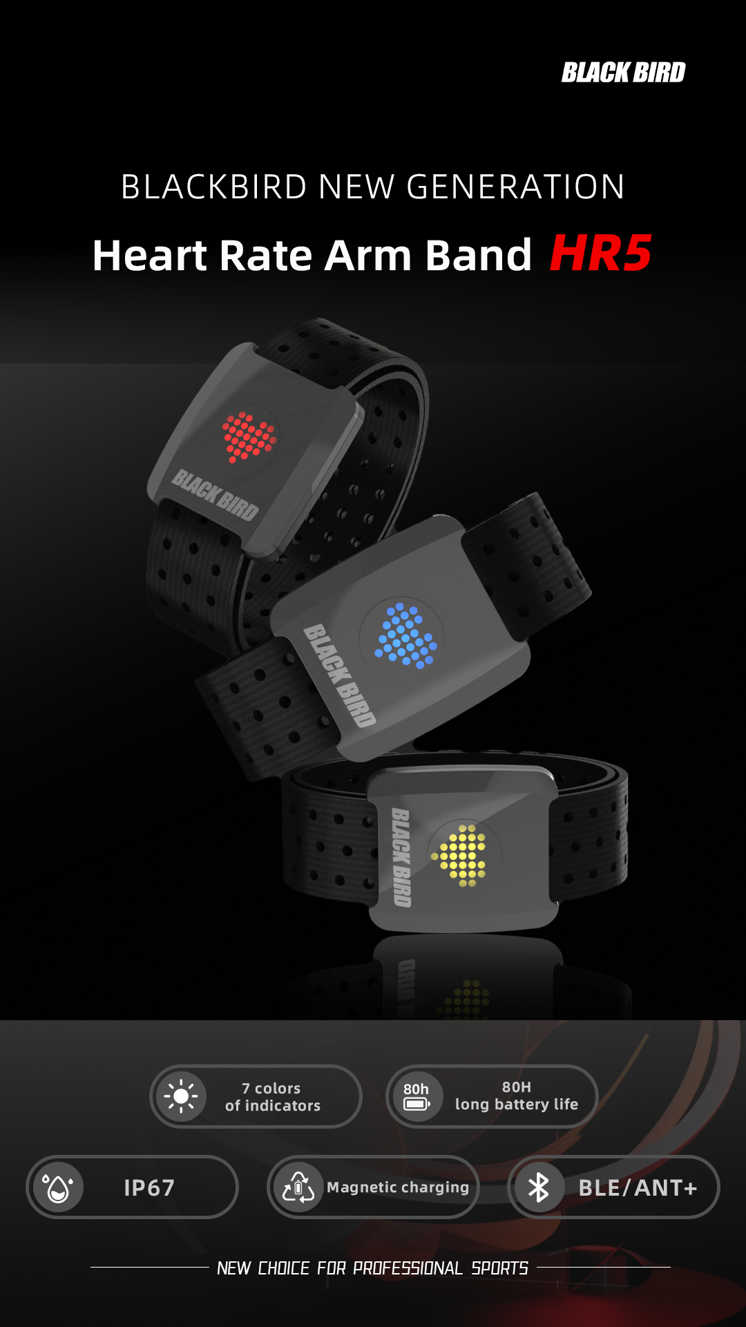 BLACKBIRD HR5 Heart Rate Monitor Arm Band Arm Hand Strap Sensor ANT+ ...