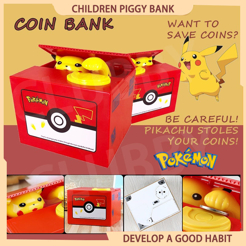 Pikachu Piggy Bank Pokémon Money Box Cute Kids Coin Bank Birthday Gift ...