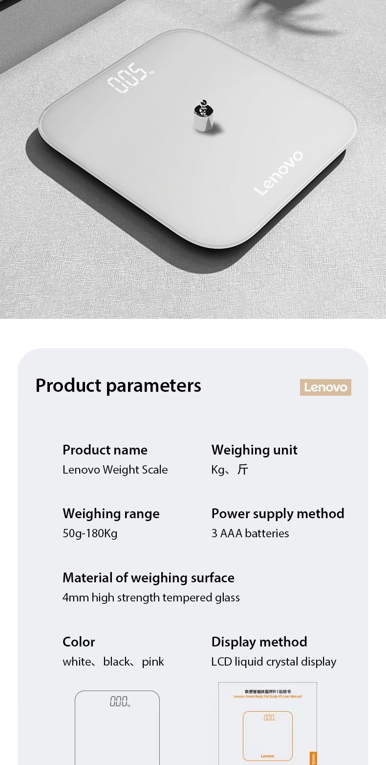 Lenovo digital weighing scale human Body Fat Scale smart weight scale ...