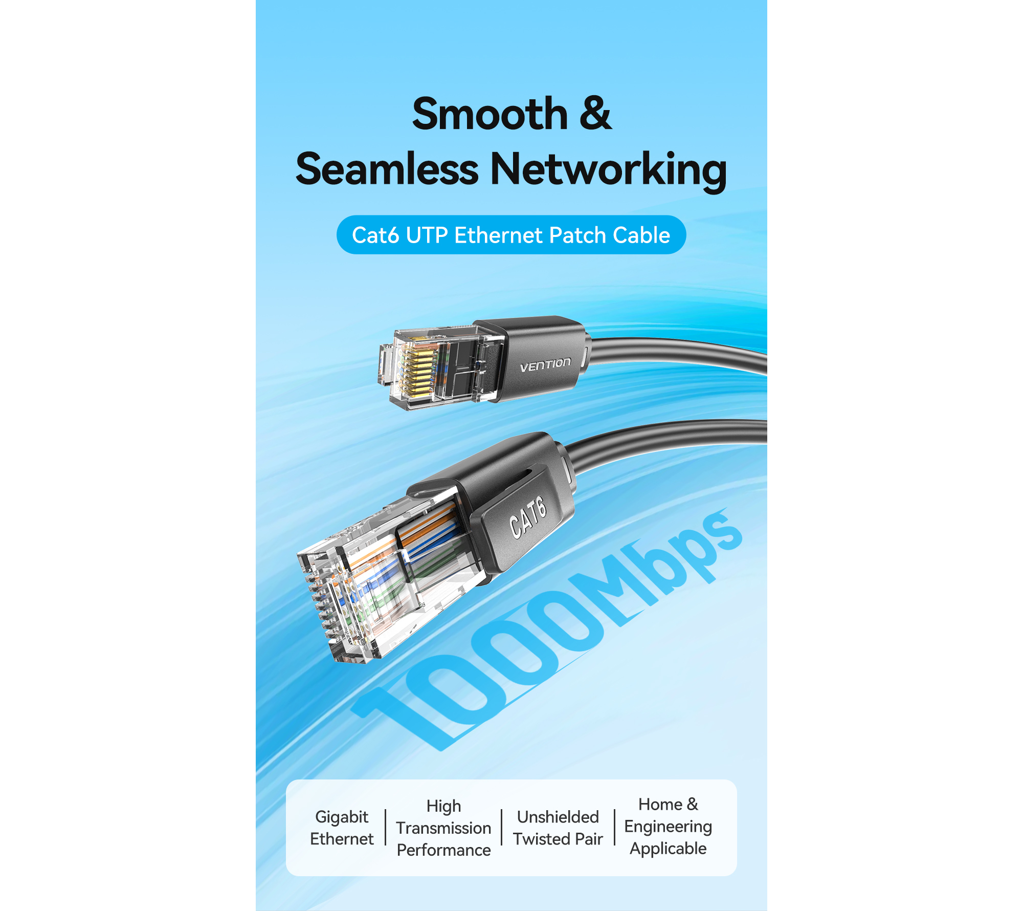 Vention CAT6 UTP Ethernet Patch Cable RJ45 Lan Cable CAT 6 Ethernet ...