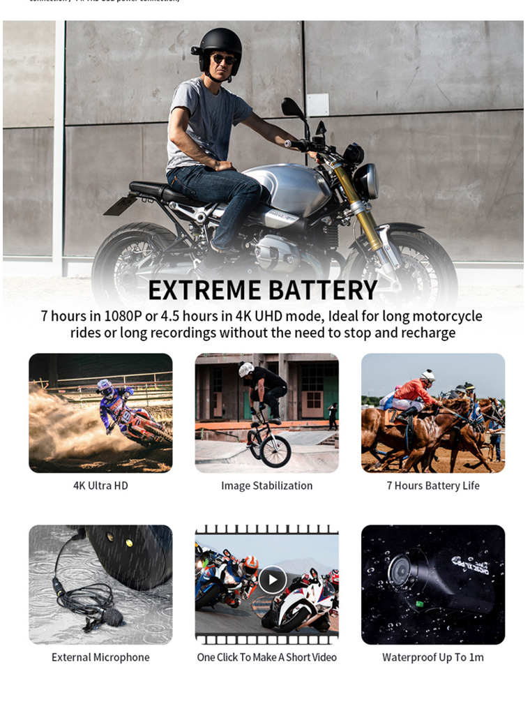 Drift Ghost XL Pro 4K WiFi Sports Camera, Waterproof Camera with EIS, 7 ...