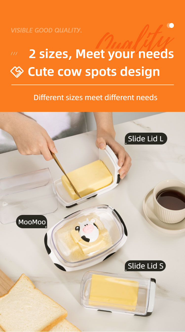 joie MooMoo Butter Pod Buter Dish Cow Butter Storage Box with Cheese ...