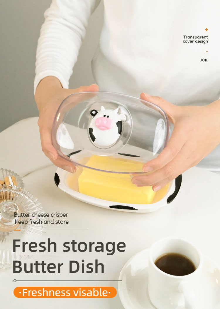 joie MooMoo Butter Pod Buter Dish Cow Butter Storage Box with Cheese ...