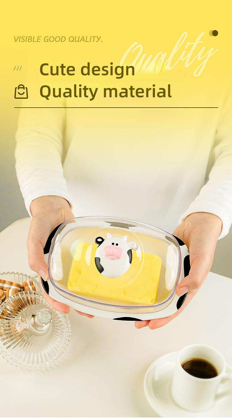 joie MooMoo Butter Pod Buter Dish Cow Butter Storage Box with Cheese ...