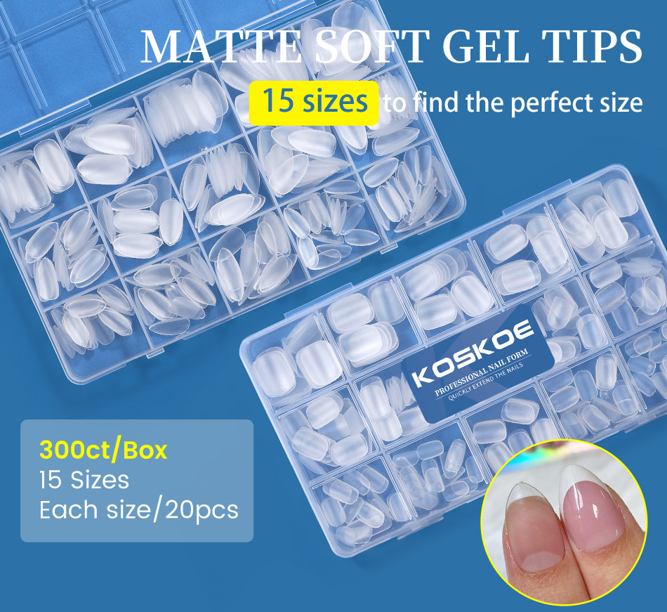 300Pcs/box Full Short Nail Tips Full Coverage Press on Nail Fake nails ...