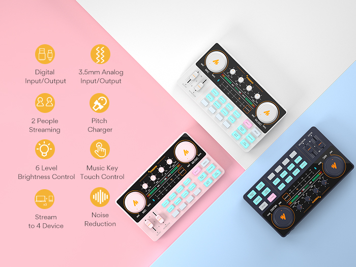 Maono AM200-S1 Pink Sound Card Set Podcast Equipment Bundle-MaonoCaster ...