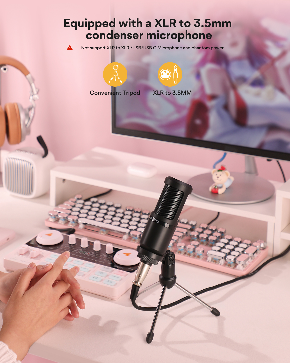 Maono AM200-S1 Pink Sound Card Set Podcast Equipment Bundle-MaonoCaster ...