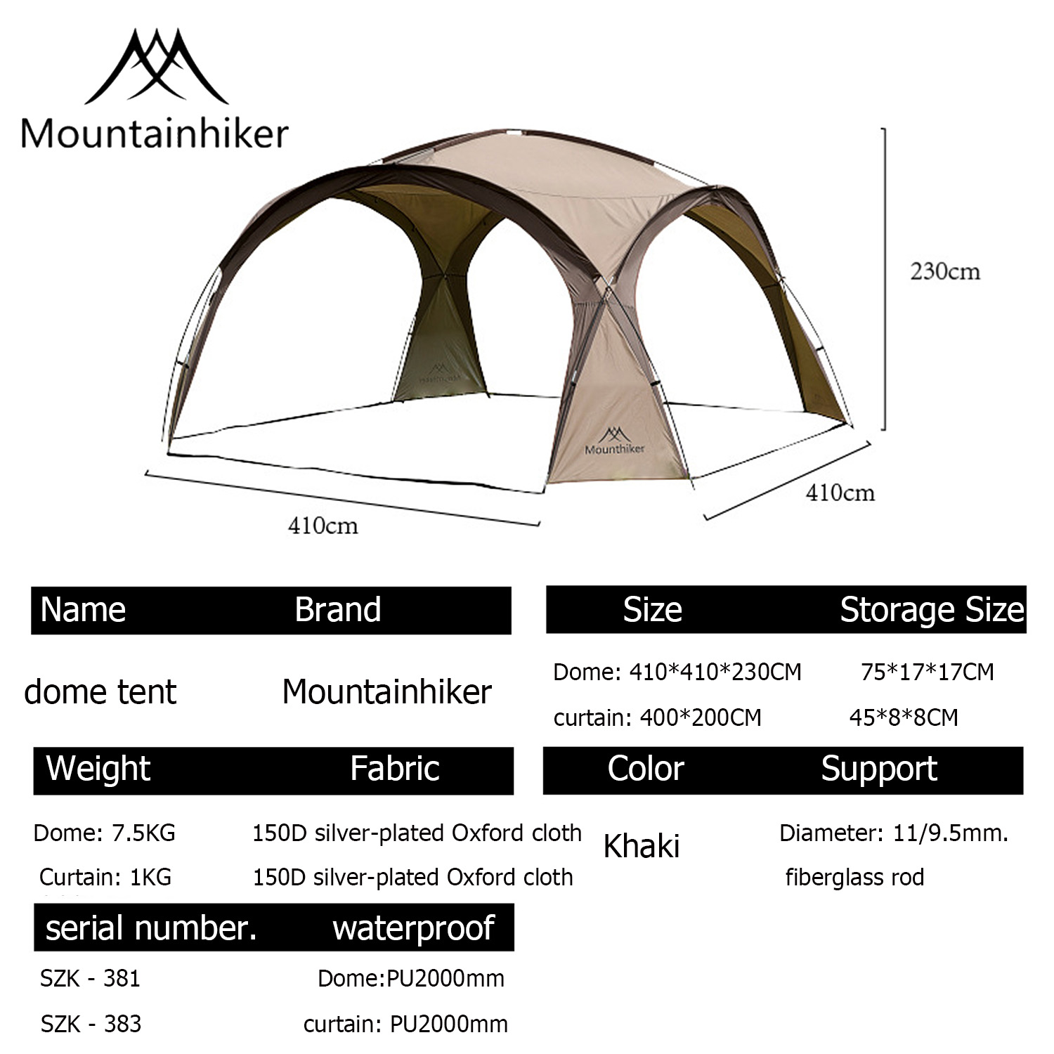 SG ⚡️Ready stock⚡️ MOUNTAINHIKER Outdoor Portable Tent Shelter Dome ...