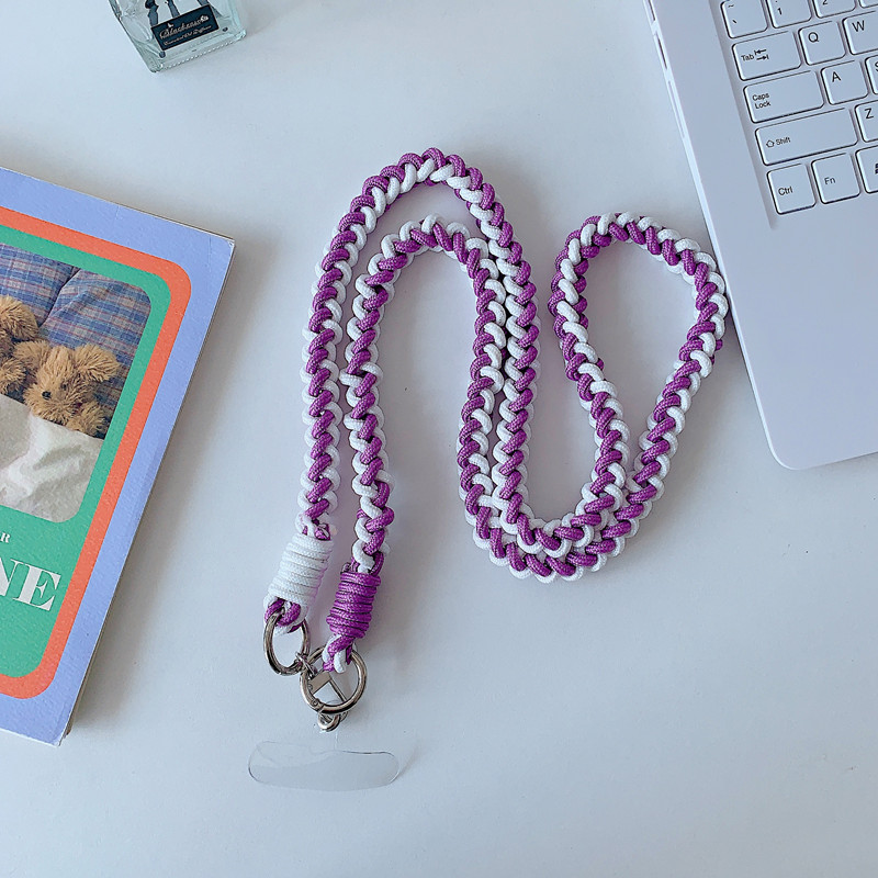 Japanese Korean Mobile Phone Lanyard Four-Strand Braided Double Hook ...