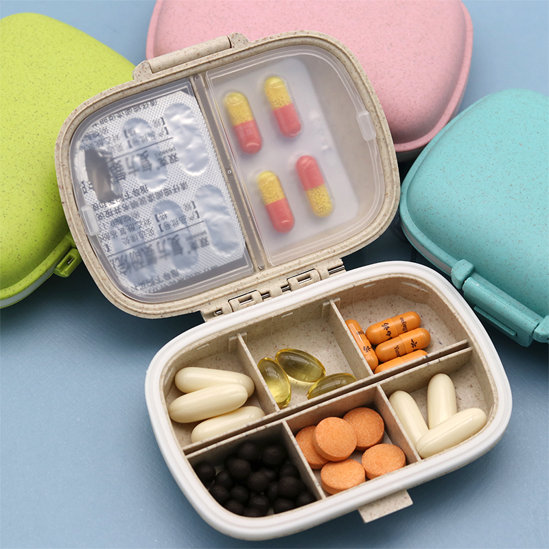 8 Grids Organizer Container for Tablets Travel Pill Box with Seal Ring ...