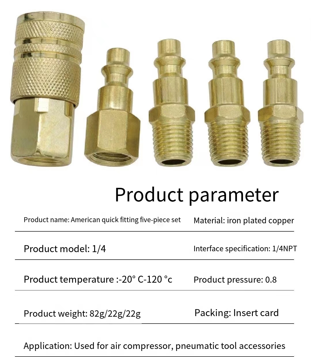 1/4npt female core gas pipe joint Air compressor pneumatic tool ...