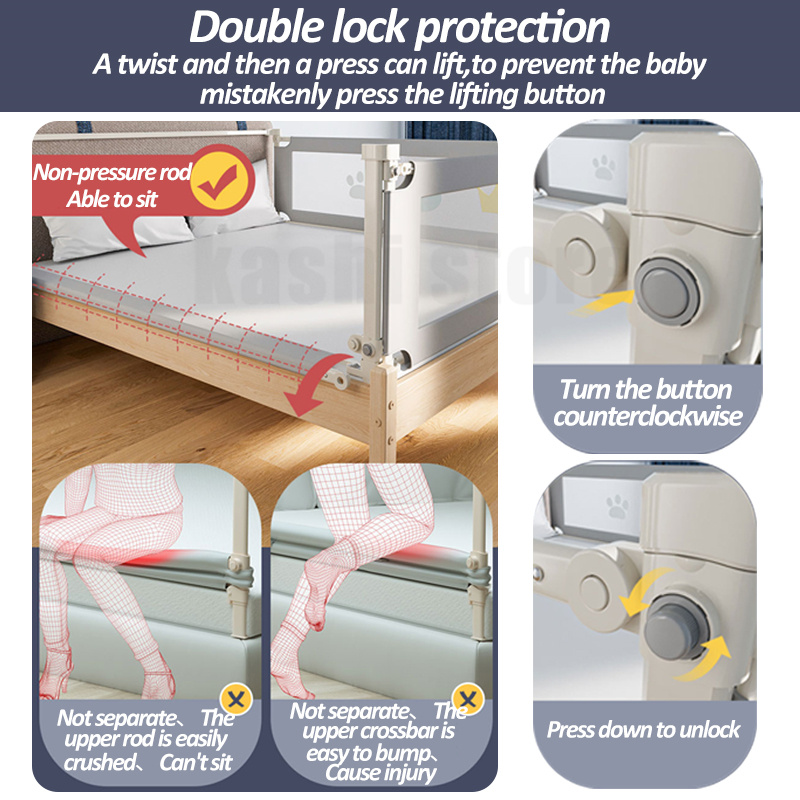 【SG Stock】baby bed Guard fence fall prevention vertical lift child bed ...