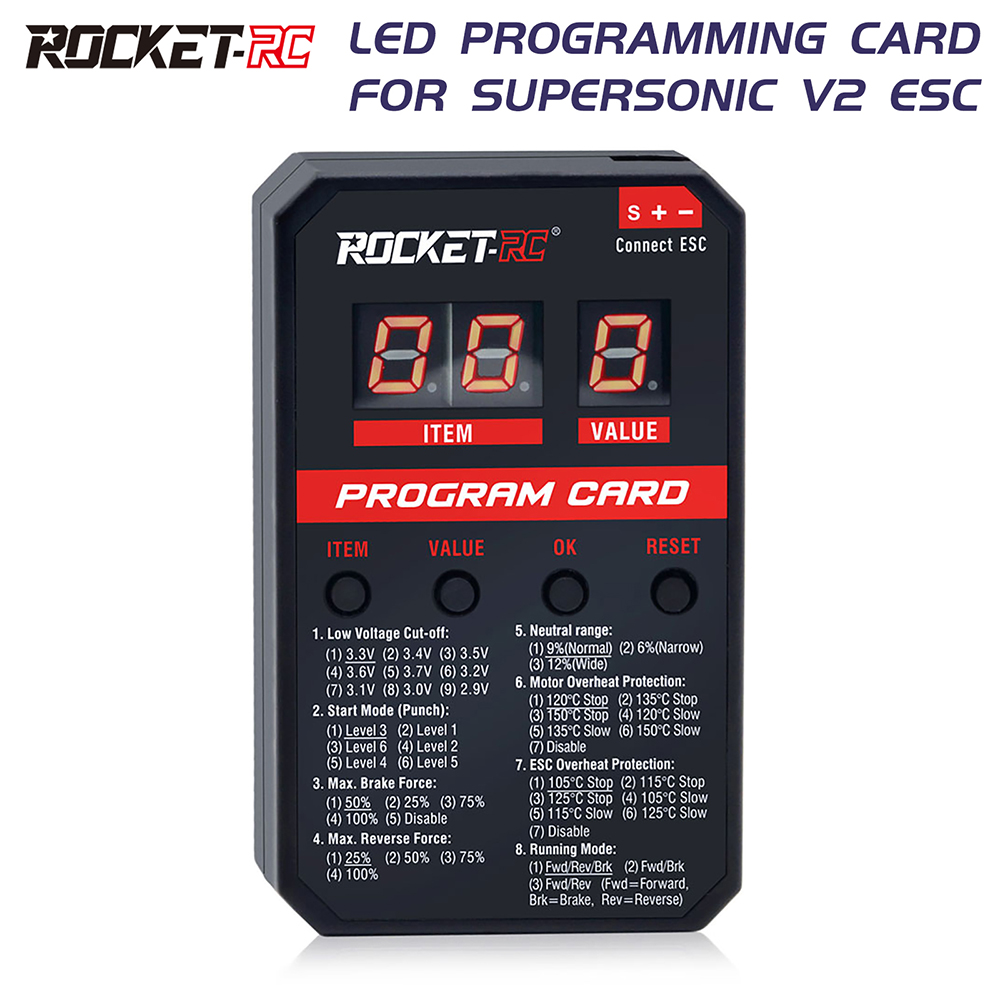 Rocket-RC Rocket V2 LED Program Card for Rocket V2 ESC 45A 60A 80A 100A ESC | Shopee Singapore