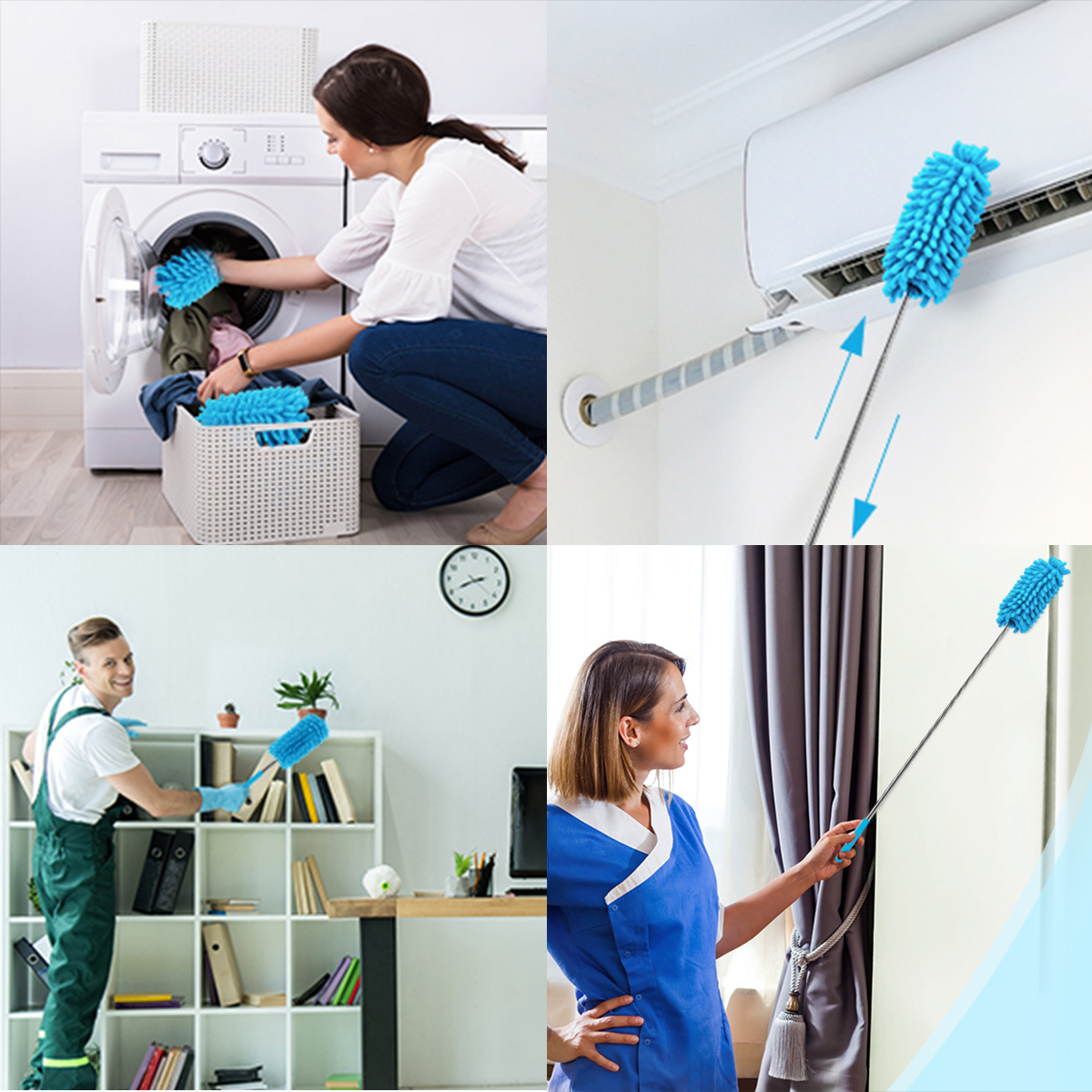 Adjustable Stretch Extendable Duster Stainless Steel Dusting Extending ...
